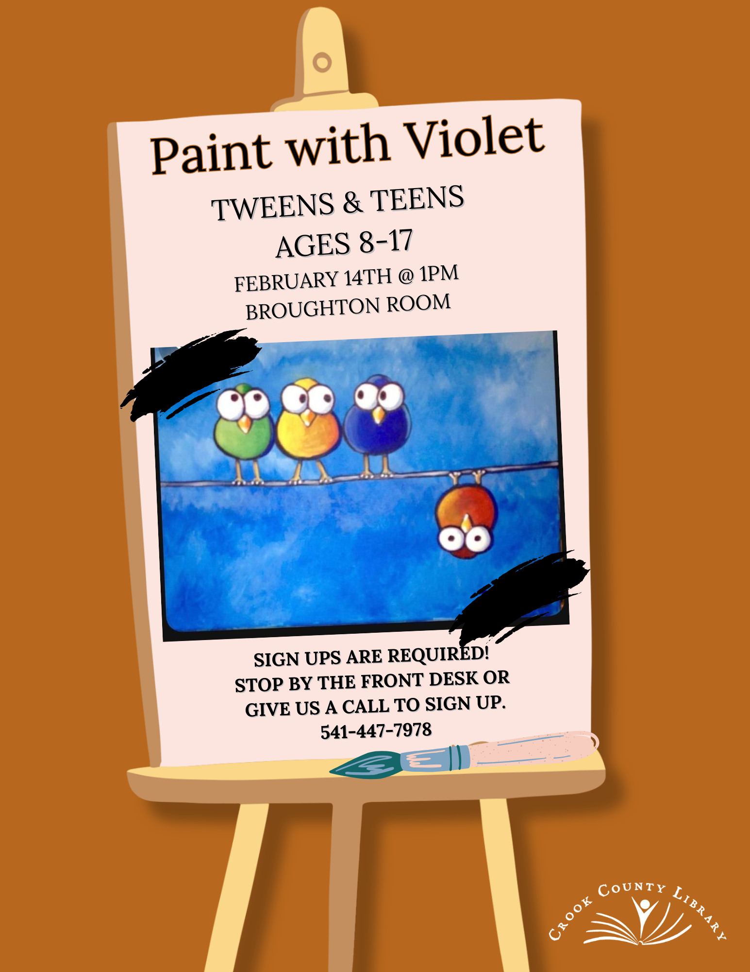 Tween/Teen Program - Paint with Violet | Crook County Oregon